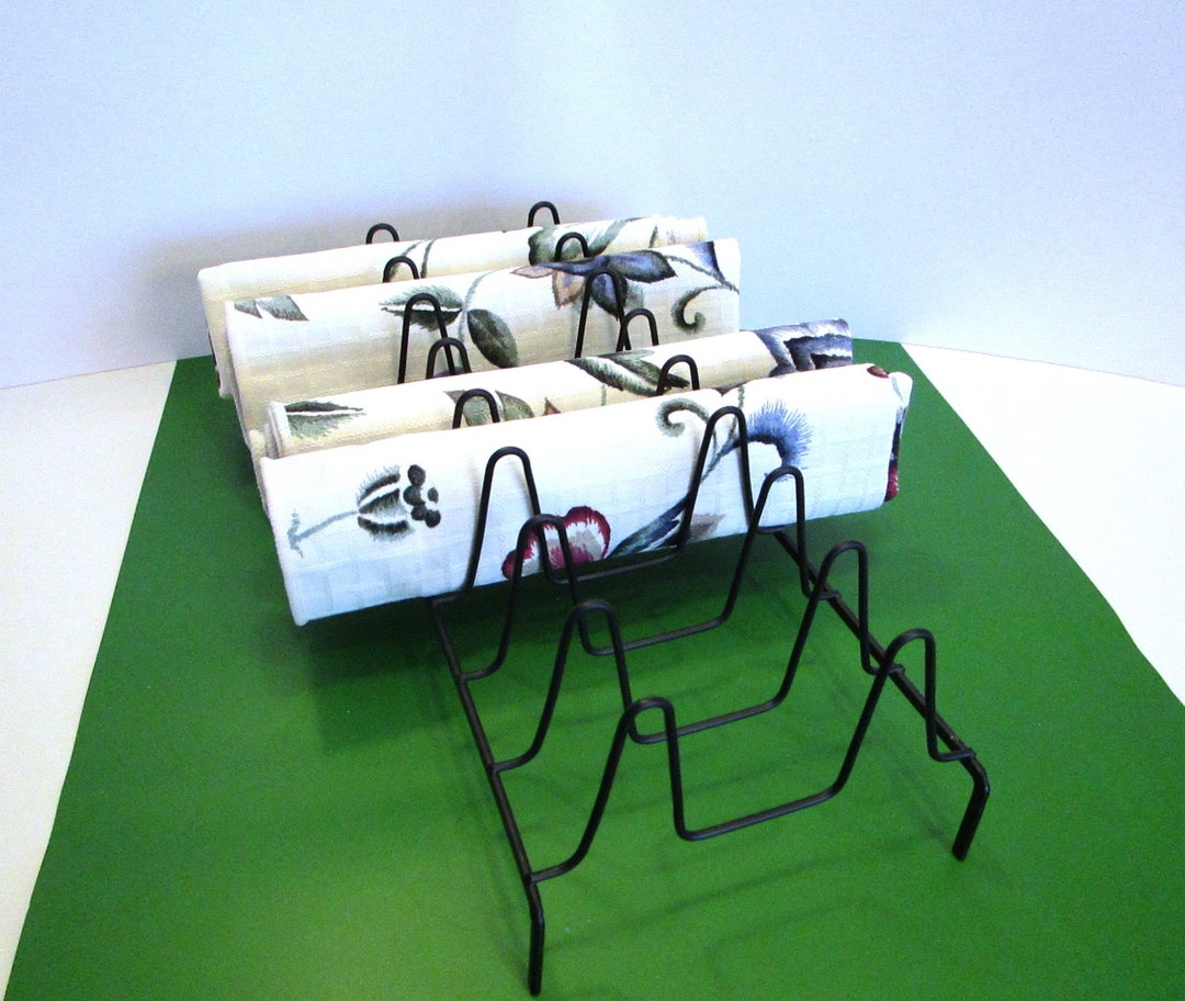 Black Wire Rack: Napkin, DVD, Plate, & Towel Holder - Etsy