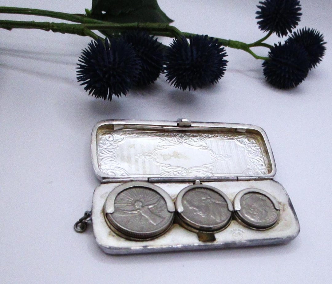 Antique German Silver Coin Holder Pendant, WHSCO 3 Sectioned Sovereign ...