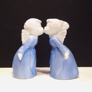 Lefton Porcelain Kissing Angels, Vintage Boy & Girl Figurine Lefton Christmas, Vtg Lefton Boy ...