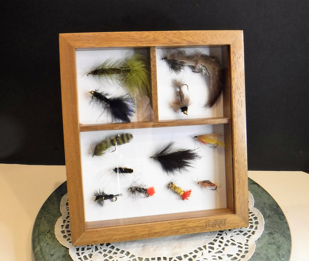 Fishing Gift, Fly Fishing Décor, 12 Fly Fishing Hooks, Fly Fishing ...