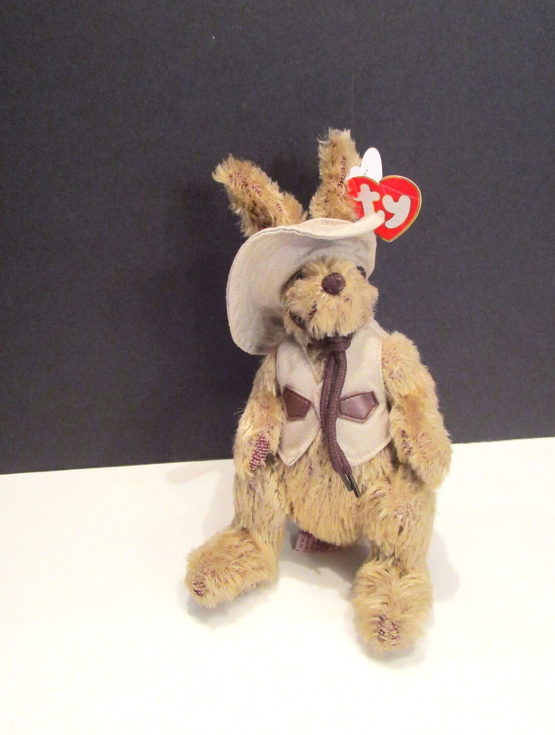 Ty Beanie Babies Hogan the Australian Kangaroo W Safari Hat, Vtg TY ...