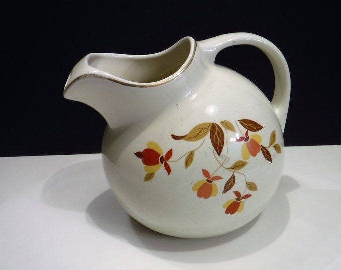 Vintage Ball Halls Pitcher Pitcher, JEWEL Autumn Leaf 80 Oz Ice Lip ...