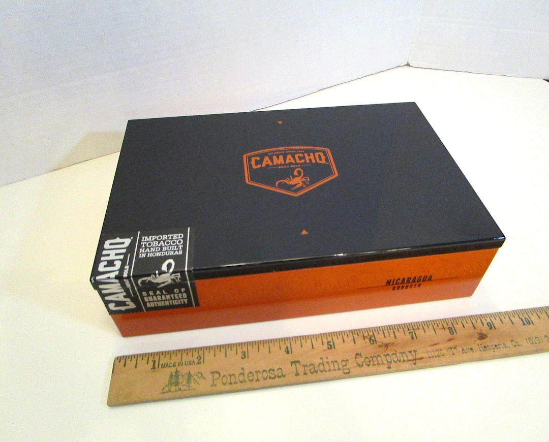 Camacho Cigar Box, Robusto High Gloss Lacquer Orange and Black, Camacho ...