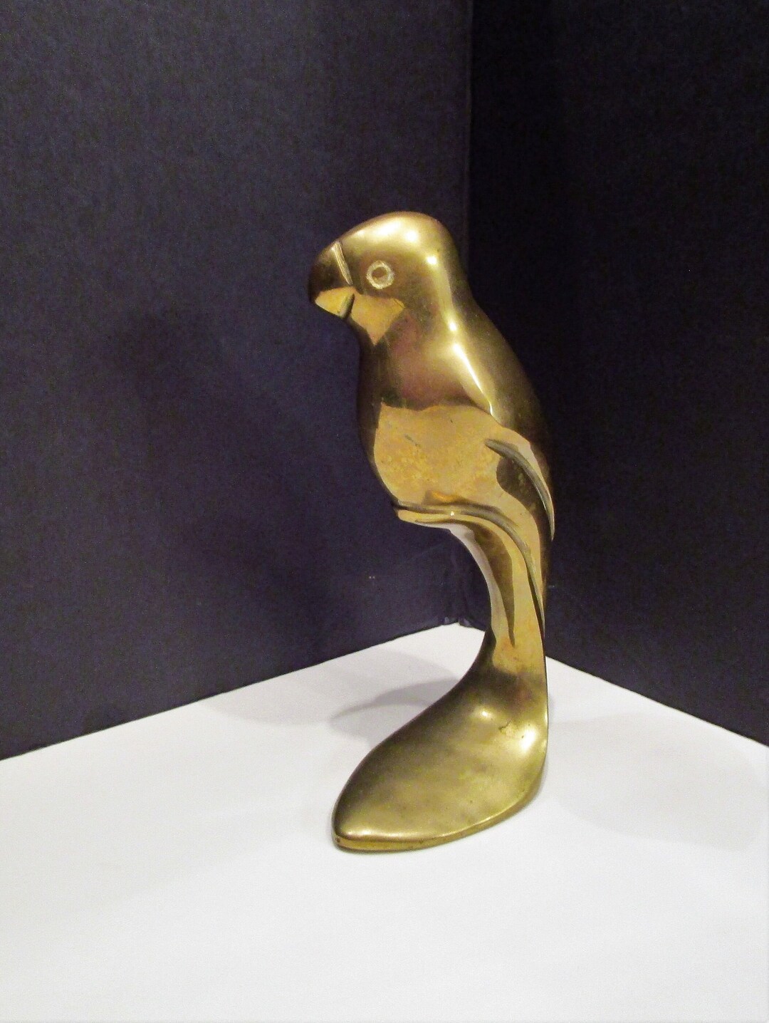 Parrot Solid Brass Sculpture, Parrot Bird Figure Brass, Vintage Brass ...