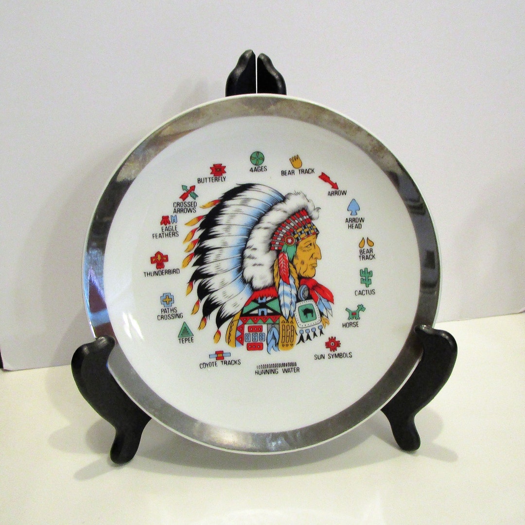 American Native Indian Plate, American Indian in Headdress Native ...