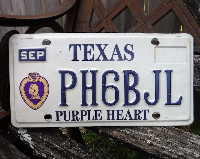 Unique Texas Purple Heart License Plate, Texas License Plate, Purple ...