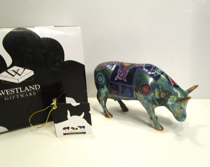 CELTIC COW Cow Parade Porcelain Box W/tag Cowparade 2002 #7316, Cow ...