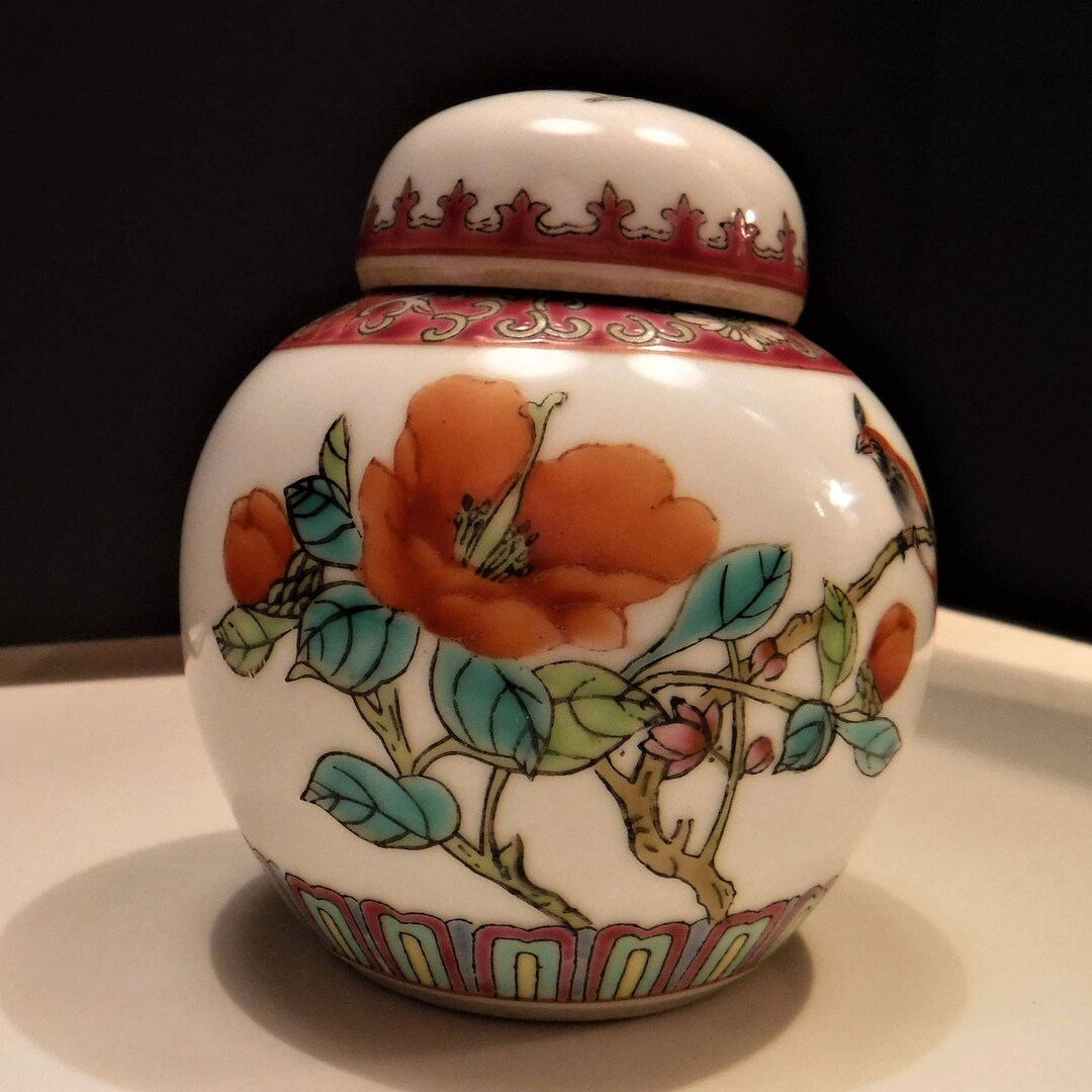 Ginger Jar Urn Chinese Floral Porcelain Urn Oriental Floral - Etsy
