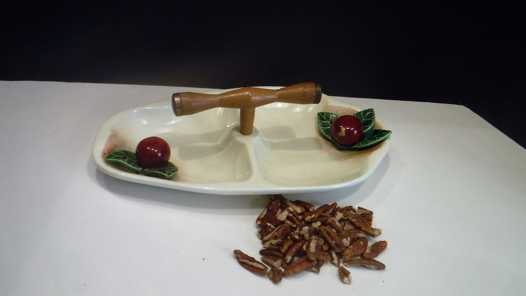 Retro Cherry Trinket Dish, Candy/nut Dish, Ceramic Cherry Dish With ...