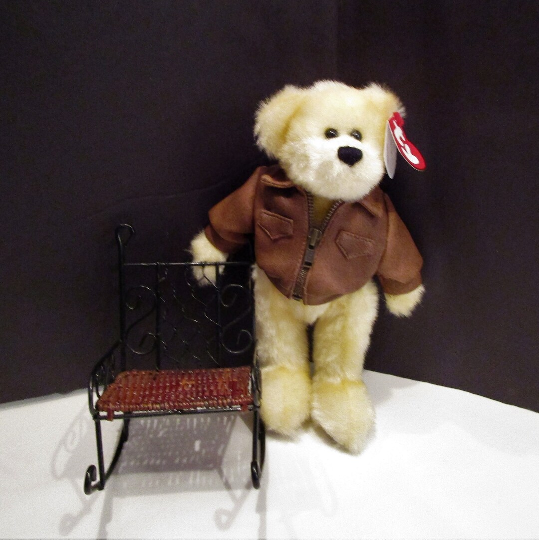 Ty Beanie Baby Baron Bear: Aviator Bomber Jacket, Attic Treasures ...