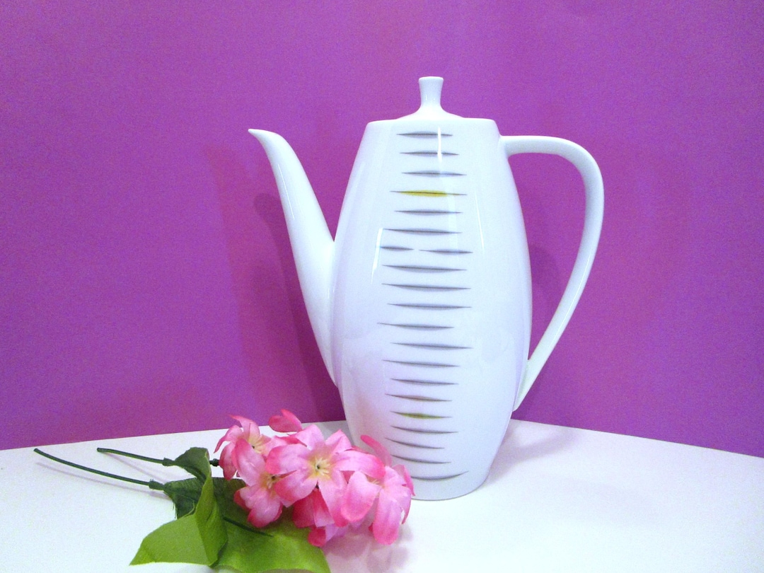 Vintage Thomas Teapot: 1970s German Art Deco White Teapot - Etsy