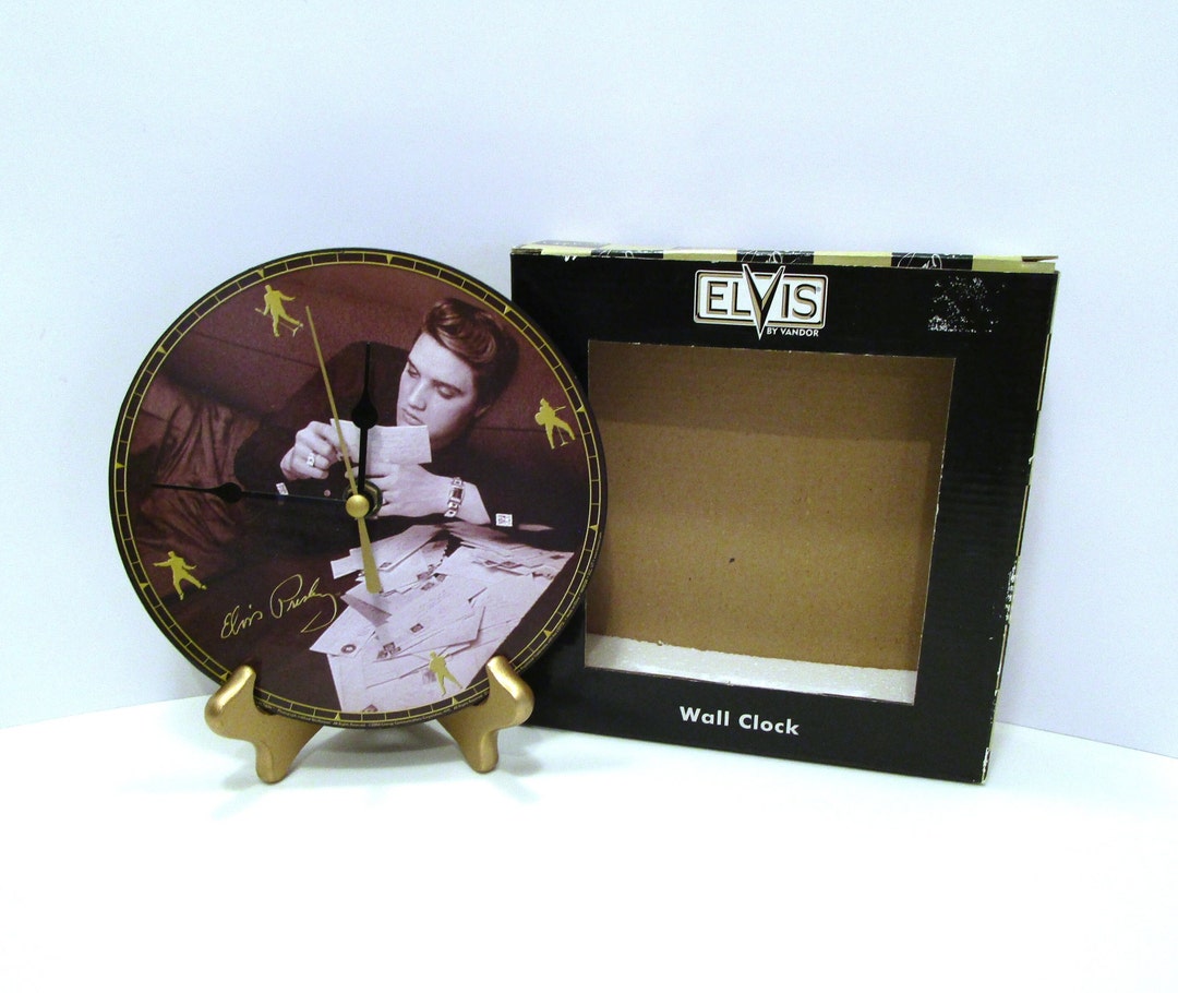 Rare Elvis Presley Clock, 2004 Elvis Presley 7 Inch Signature Wood Wall ...