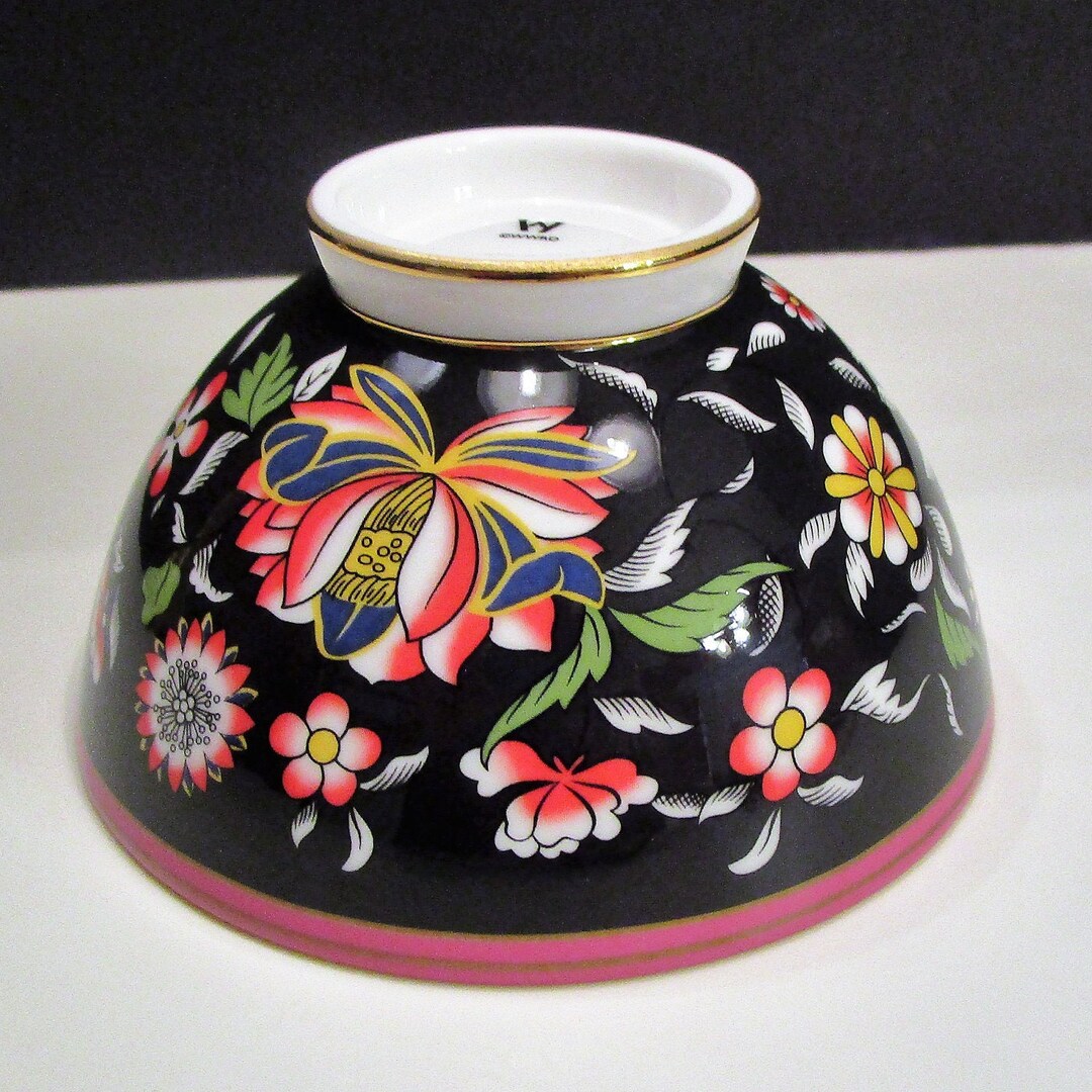 Oriental Rice Bowl, Asian Pedestal Rice Soup Bowl, Asian Porcelain Bowl ...