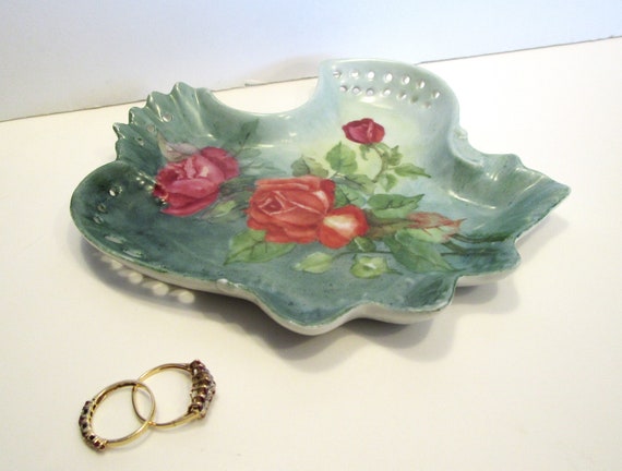 Red Roses Trinket Sink Dish, Sink Bedside Ring Dish, … - Gem