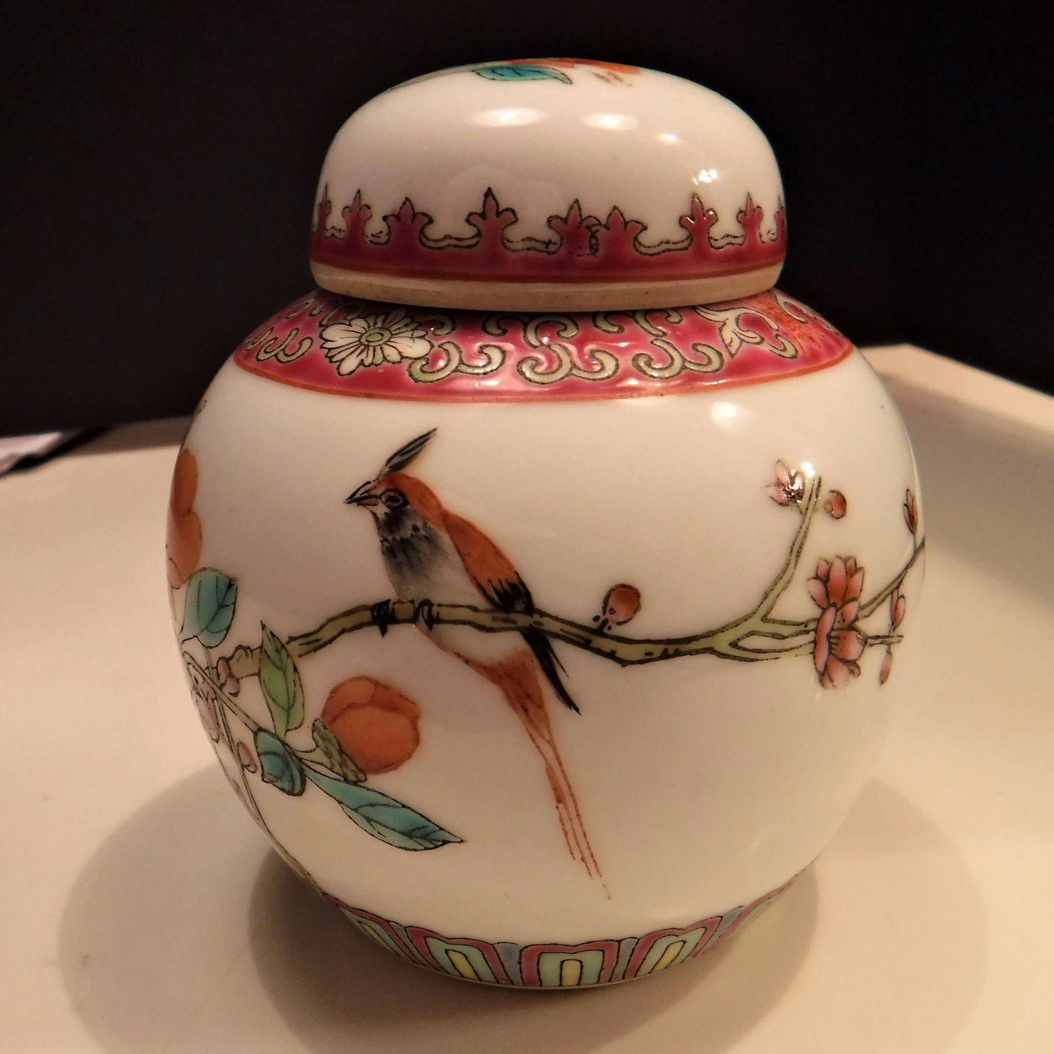 Ginger Jar Urn Chinese Floral Porcelain Urn Oriental Floral - Etsy UK