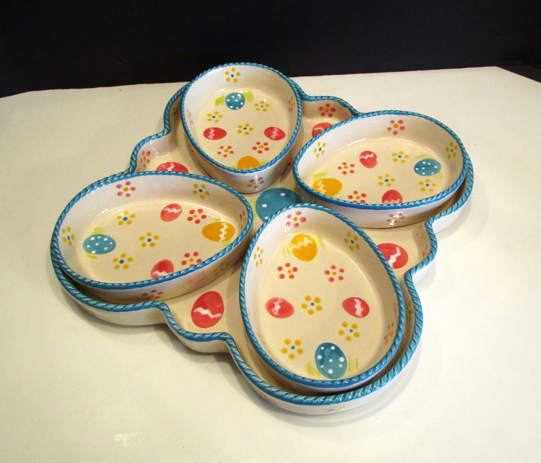 Easter Platter, Temptations Old World Easter Egg Platter With 4 Egg ...