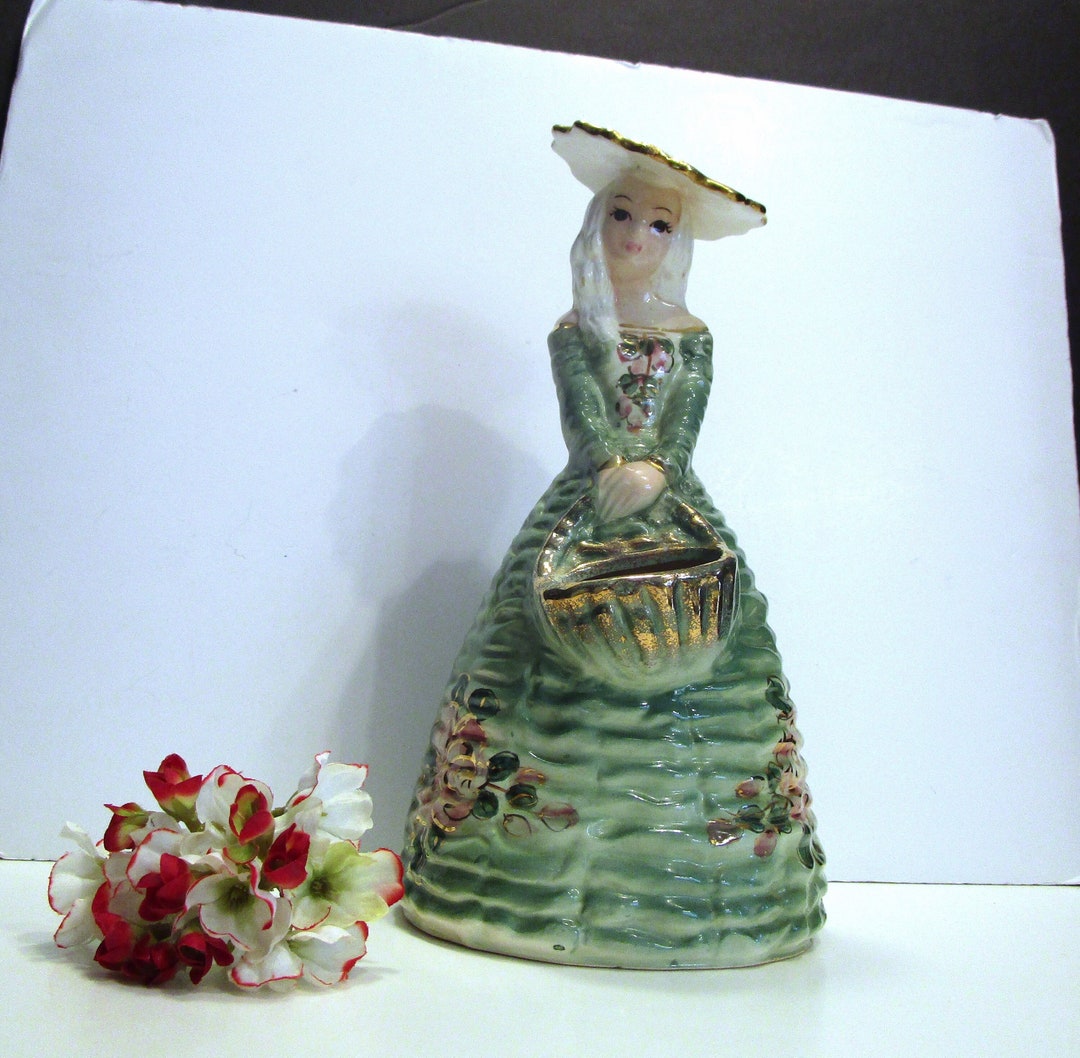 Vintage Southern Bell Vase, Vintage Lady Belle Flower Basket Vase ...