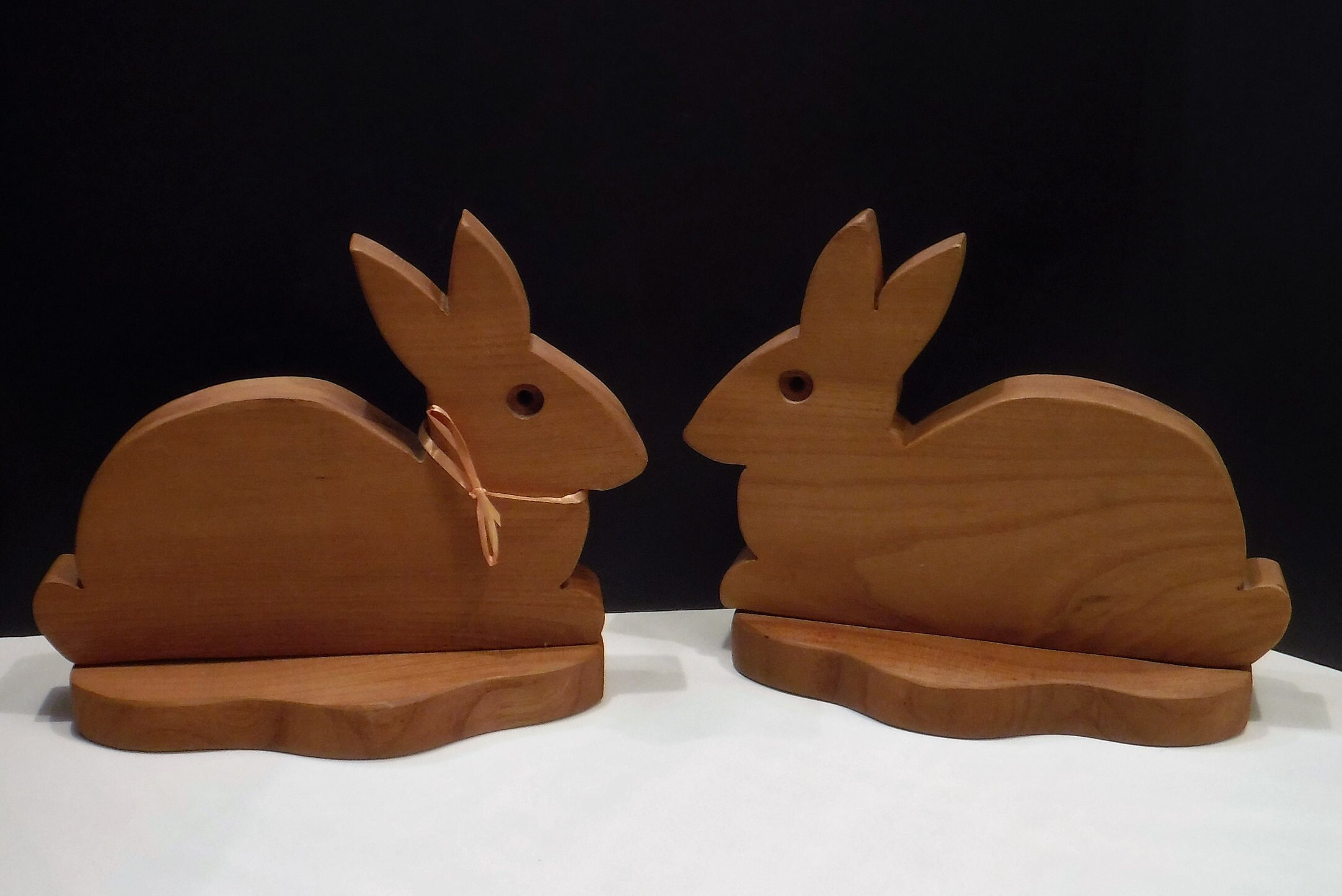 Wood Bunny Bookends Easter Bunny Bookends Nursery Decor | Etsy