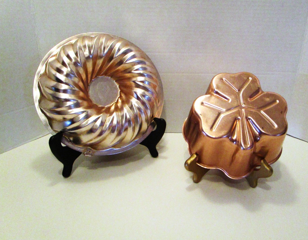 Vintage Copper Jello Molds: Round & Cloverleaf - Kitchen Wall Decor - Etsy