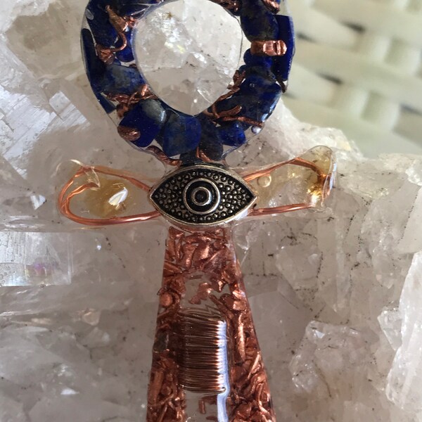 Egyptian Ankh Orgonite Pendant Crystal - Etsy