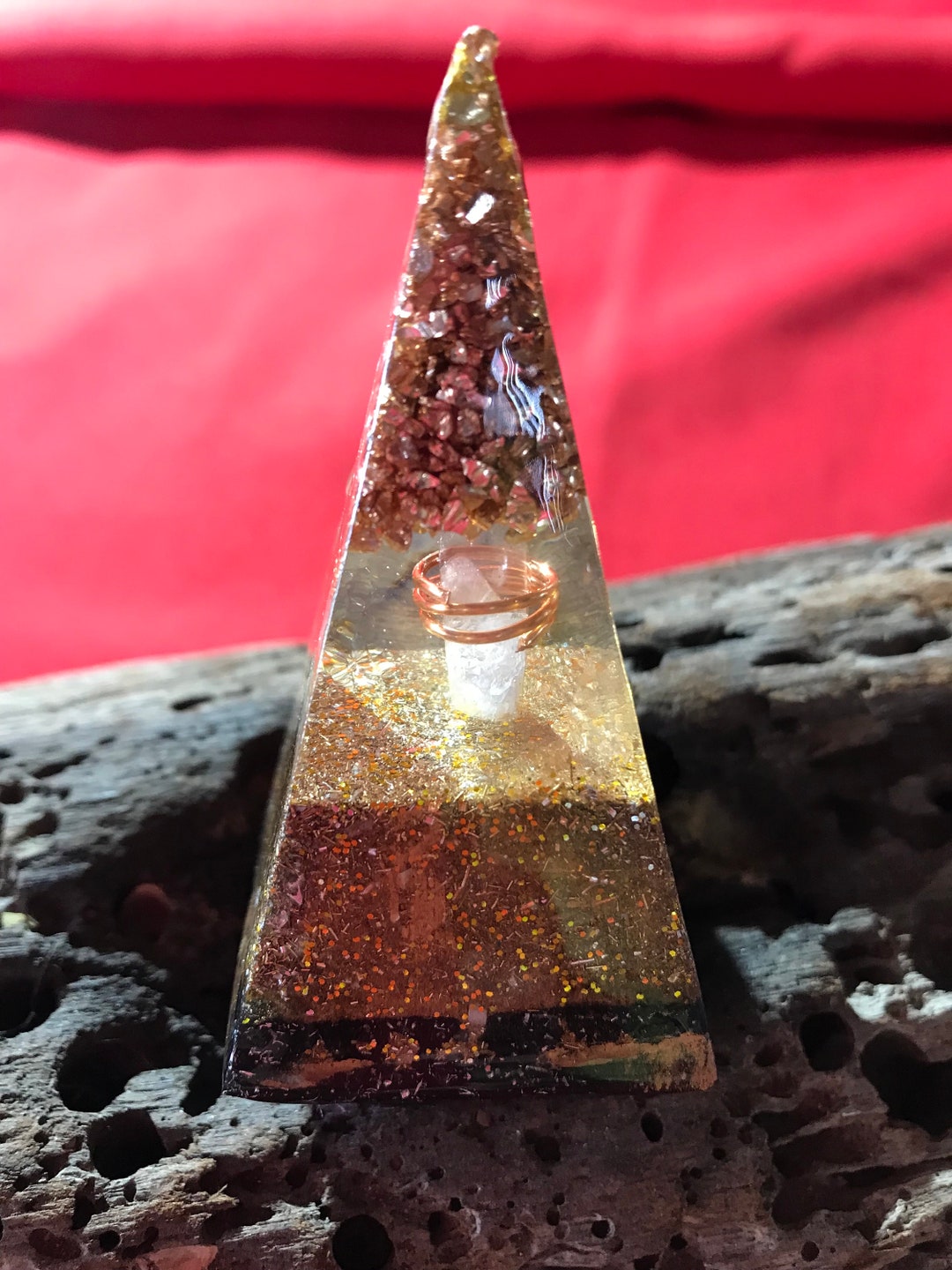 Orgone Silver Pyramid Emf Empath Protection Shungite,quartz , Copper ...