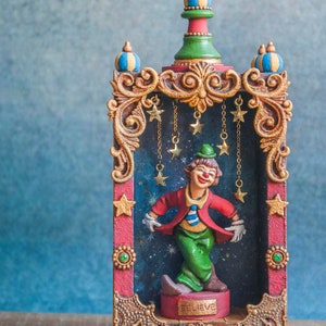 Circus Shadow Box, Miniature Clown, Puppet Theater, Shadowbox Art ...