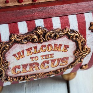 Wooden circus decoupage retro box hand painted box memory | Etsy