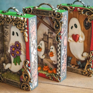 Ghost Story Diorama Set, Shadow Box Art, Halloween Diorama, Ghost ...