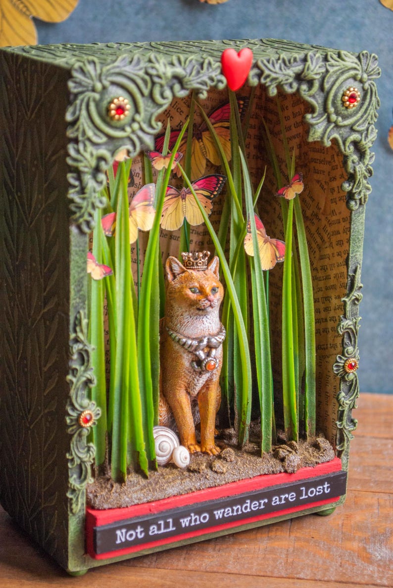 Miniature Shadow Box Diorama, Wall Hanging Diorama, Mixed Media ...