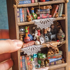 Old Bookshelf, Curiosity Cabinet, Dollhouse Roombox, Miniature Diorama ...