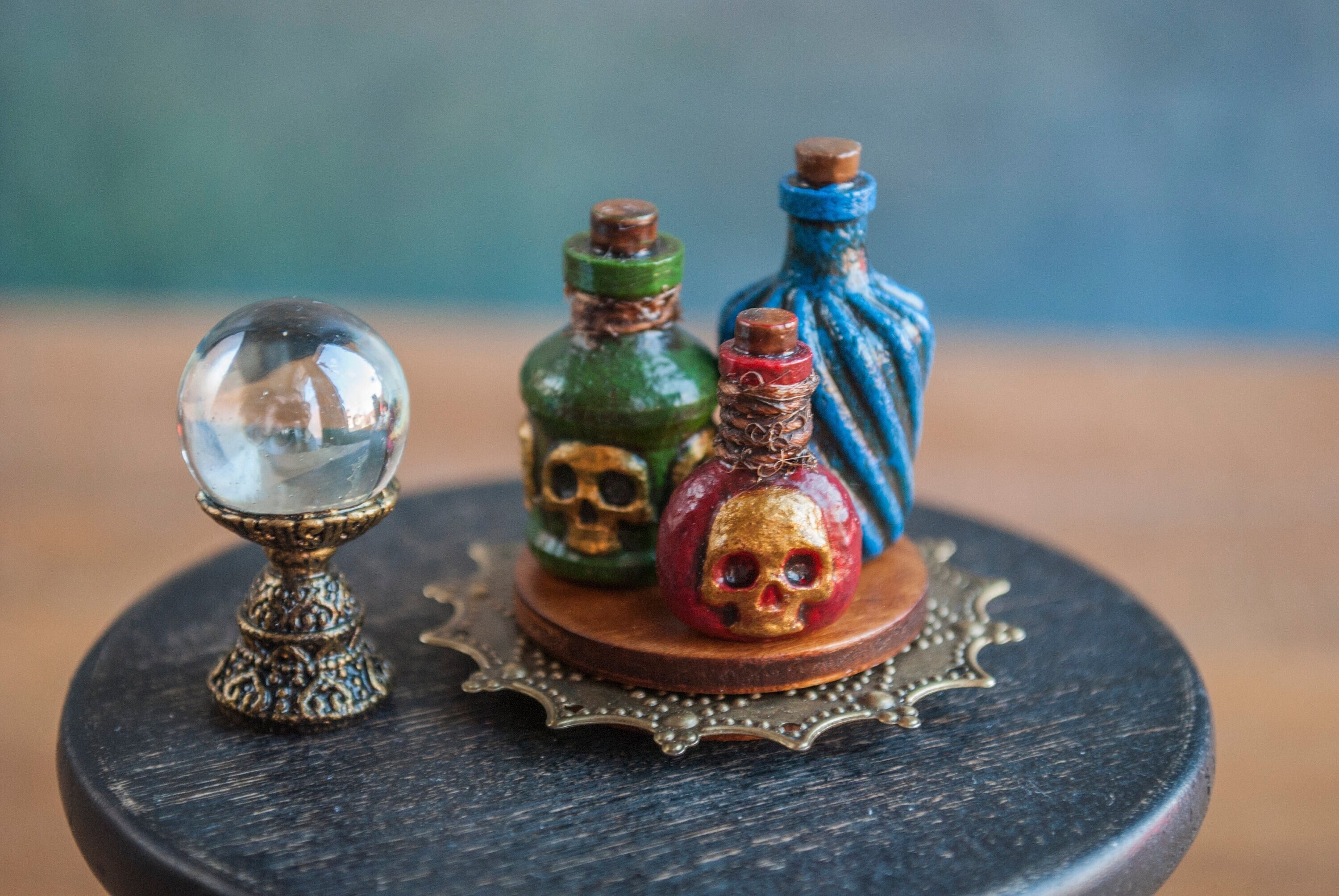 Halloween potions Booknook Miniatures Hand-Painted 1:12 scale Miniature ...