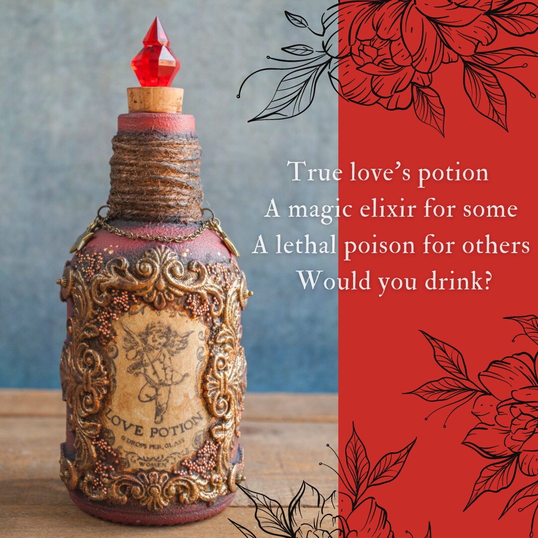 Love Potion, Halloween Potion, Cosplay Prop, Altered Bottle, Witchy ...