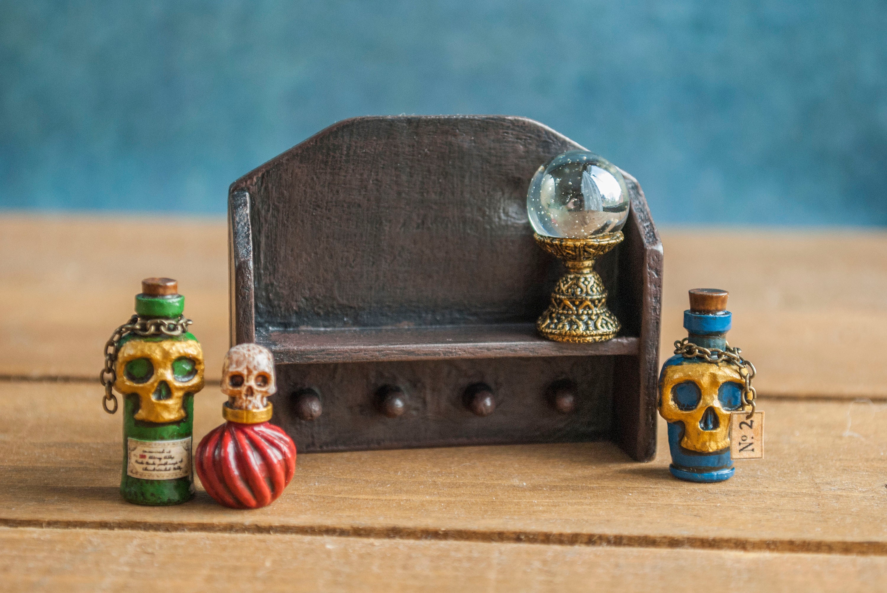 Halloween potions Booknook Miniatures Hand-Painted 1:12 scale Miniature ...