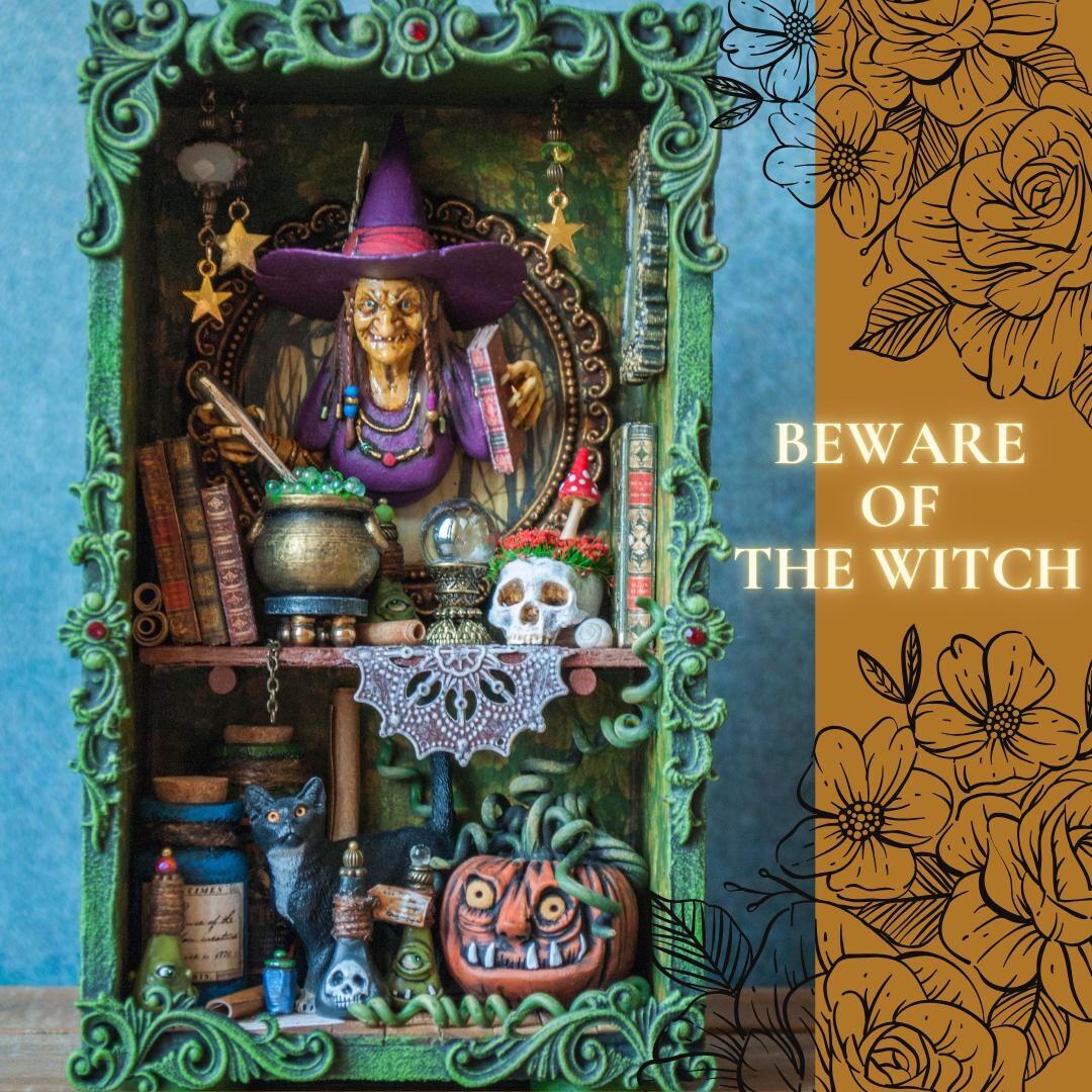 Magic Witch Cabinet Diorama, Booknook Shelf Insert, Book Lover Gift ...
