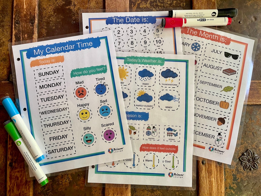 Morning Calendar Time, Level 3, Educational Daily Weather, Emotions ...