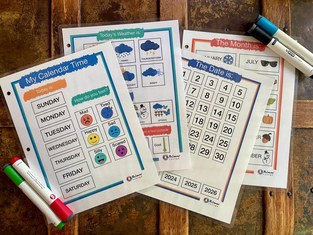 Morning Calendar Time, Level 2, Educational Daily Weather, Emotions ...