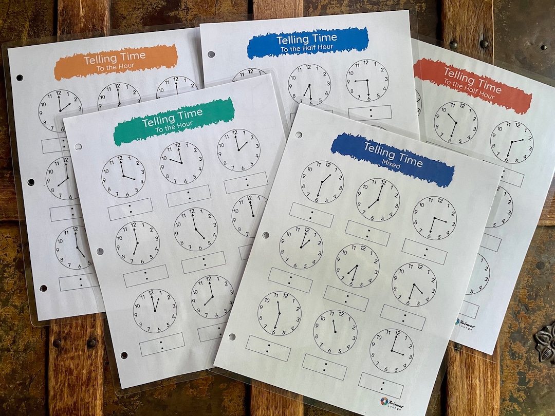 Telling Time Worksheets - Math Practice - Printable Resources - Instant ...