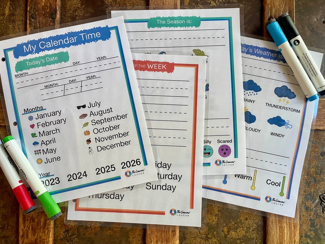 Morning Calendar Time, Level 4, Educational Daily Weather, Emotions ...