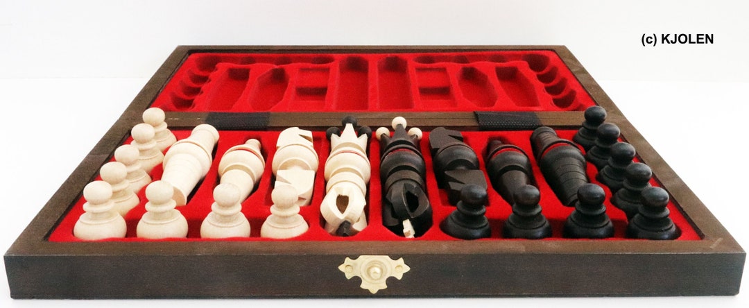 Chess Royal Maxi Premium Precision Hand Made Portable Wooden Set 12 X ...