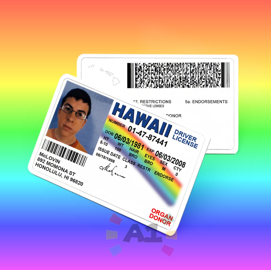 Mclovin Superbad Movie ID Driver Parody Prop License Printed PVC ID ...