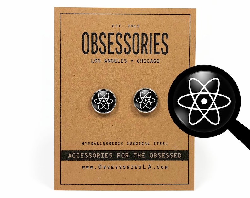 Atom Earrings Science Earrings Science Stud Earrings Atom - Etsy