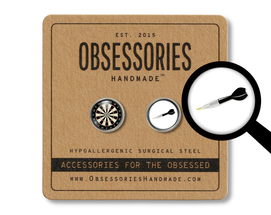 Dart Board Dartboard Stud Earrings Dart Jewelry Darts Gift Target ...
