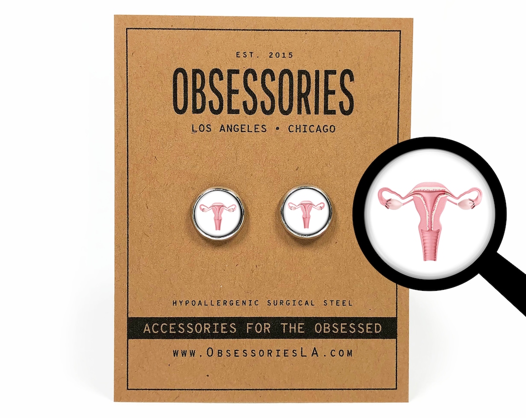 Uterus Stud Earrings Jewelry Vagina Cervix Ovaries - Etsy