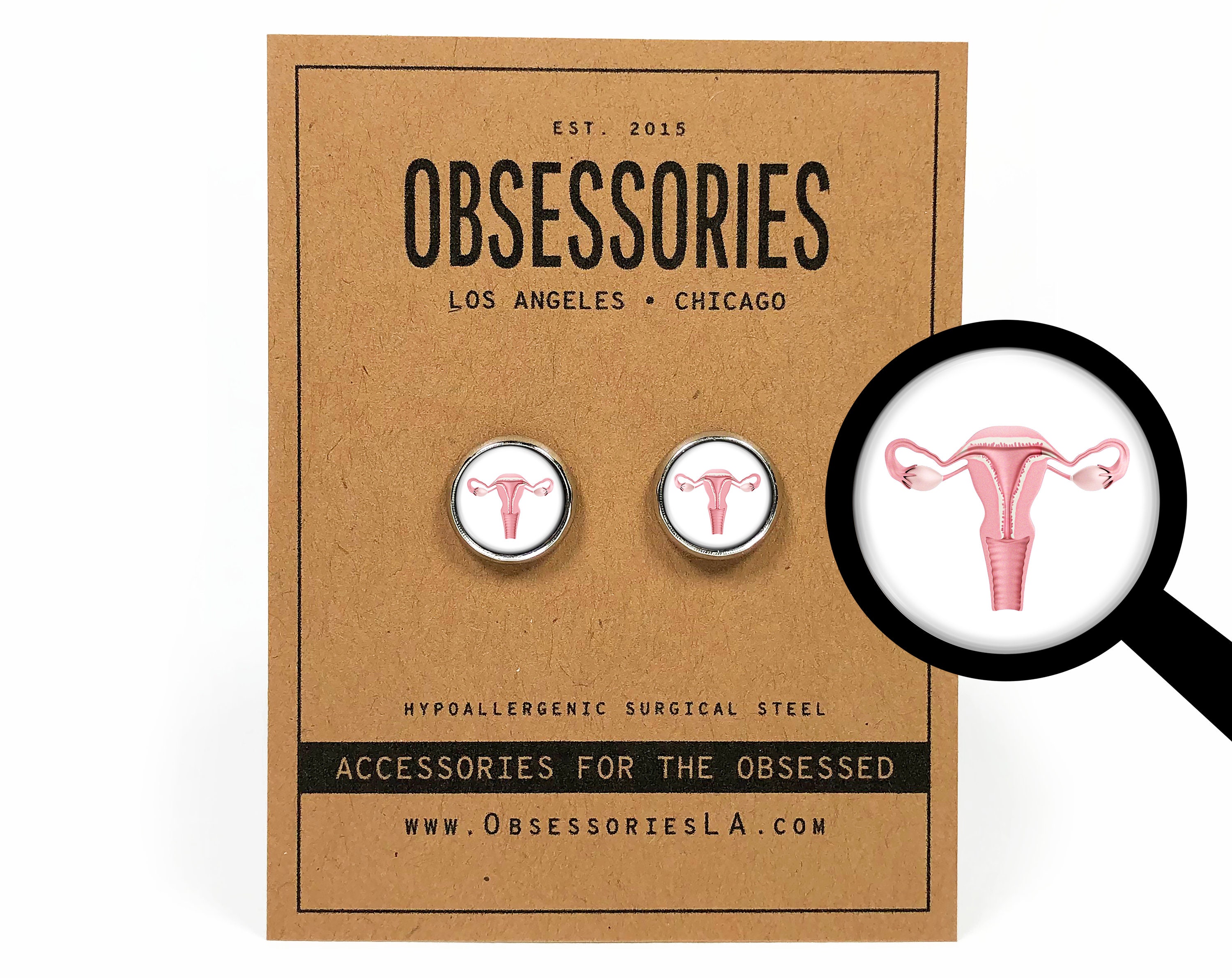 Uterus Stud Earrings Jewelry Vagina Cervix Ovaries | Etsy