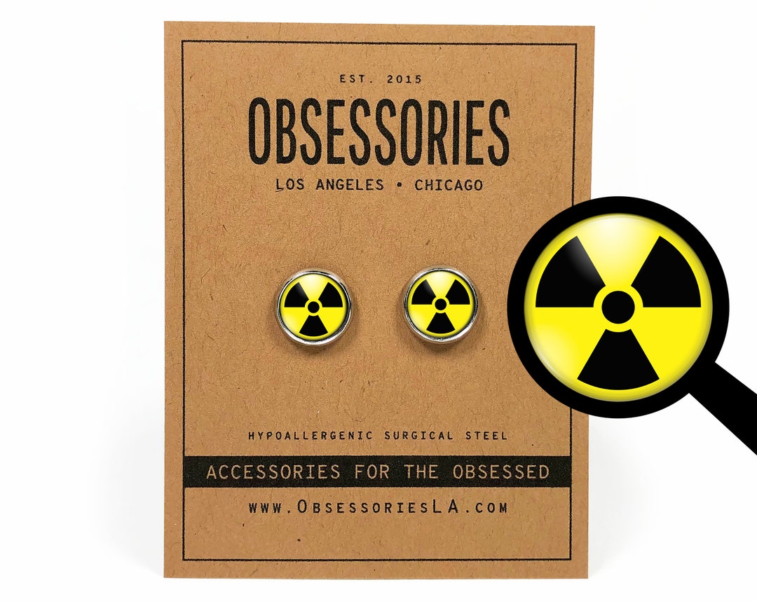 Radioactive Stud Earrings Jewelry Gift Nuclear Radiation Toxic - Etsy