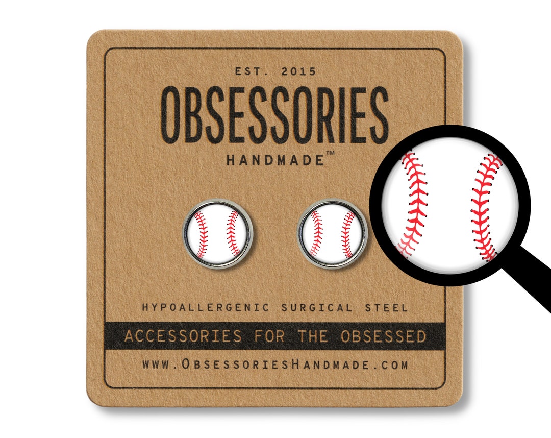 Baseball Earrings Baseball Stud Earrings Post Baseball Jewelry Baseball ...