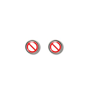 Anti Symbol No Symbol No Sign Earrings Sign Stud Earrings Post Sign ...