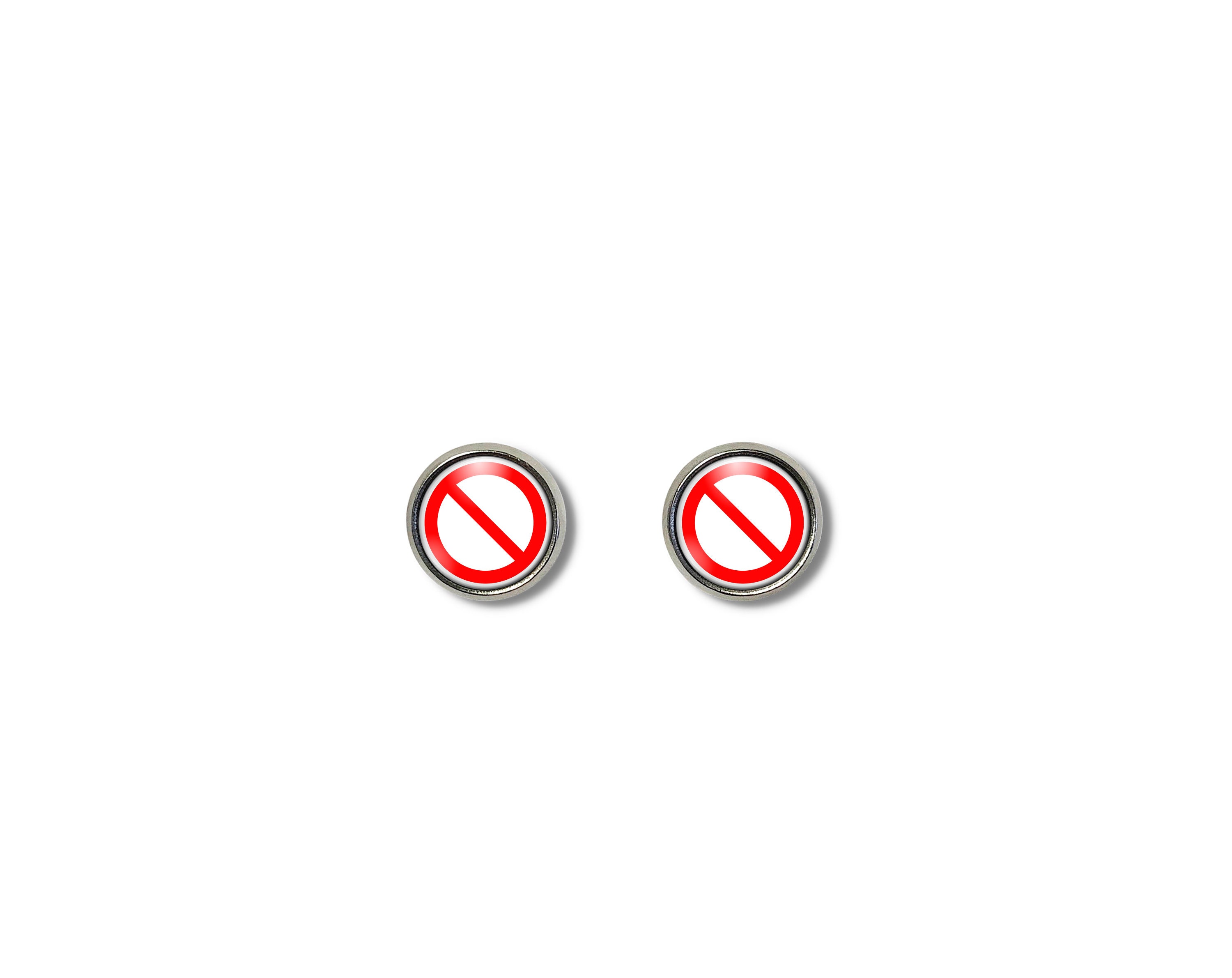 Anti Symbol No Symbol No Sign Earrings Sign Stud Earrings Post Sign ...