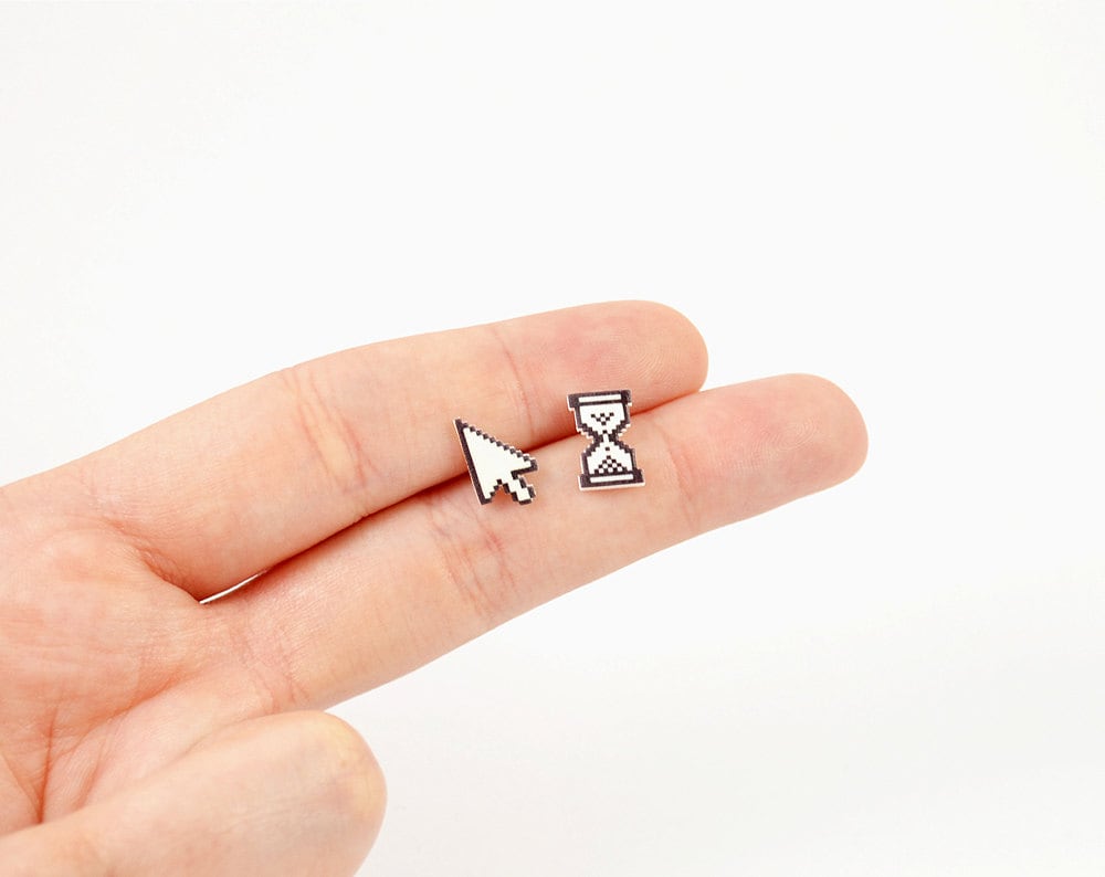 Arrow Hourglass Hour Glass PC Computer Earrings Stud Earrings Post ...