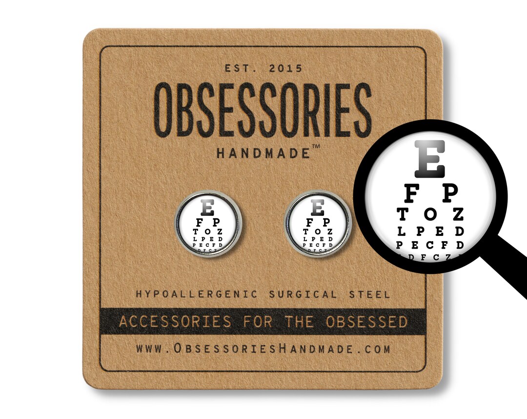 Eye Chart Test Stud Earrings Jewelry Optometrist Gift Eye Doctor Gift ...